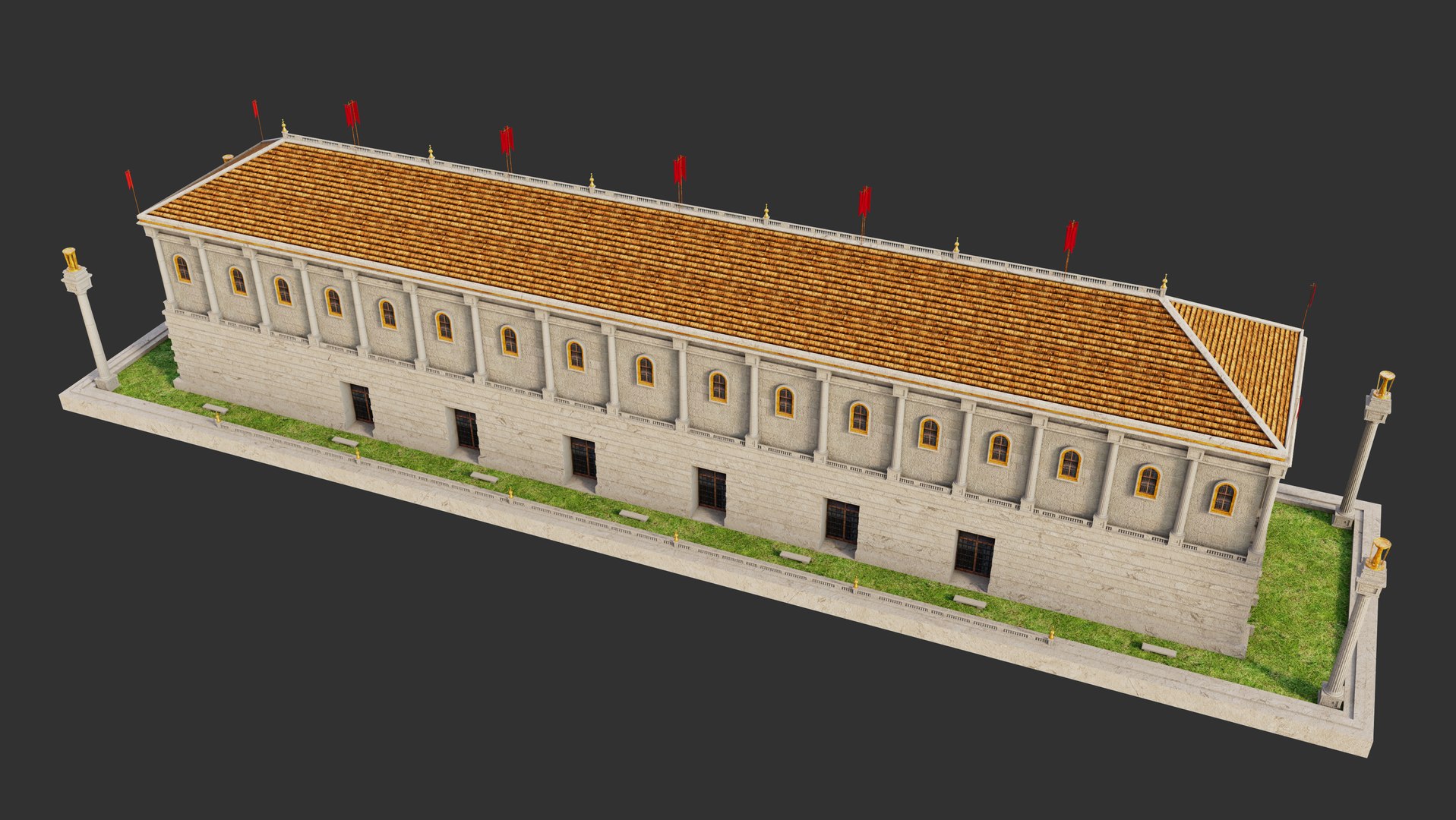 Roman Big Building 3D Model - TurboSquid 2290849