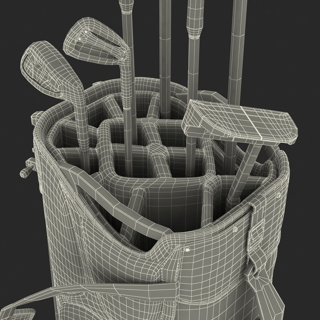 Golf Bag Clubs 3d Model