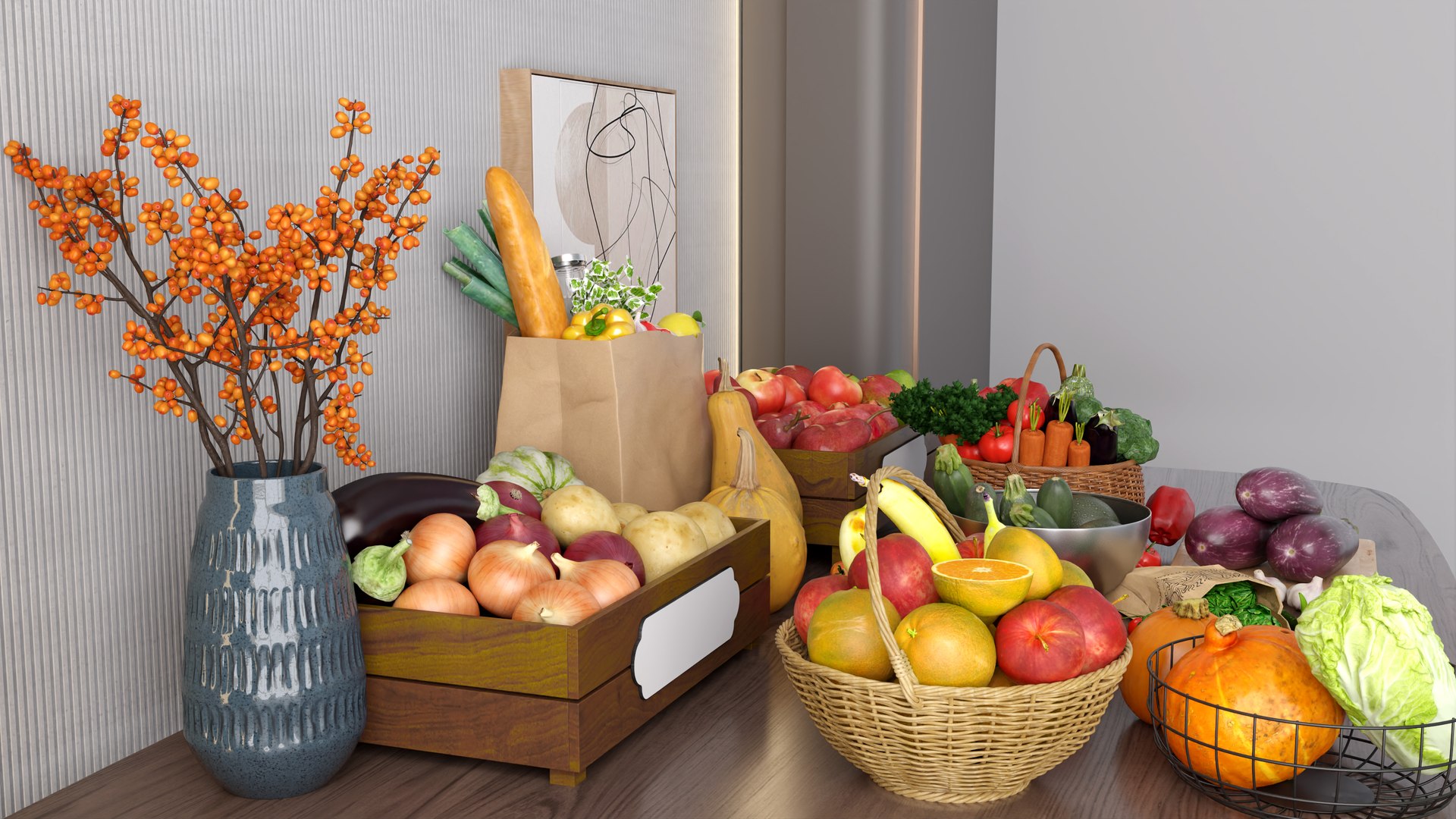 3D Fruits And Vegetables Model - TurboSquid 2111510