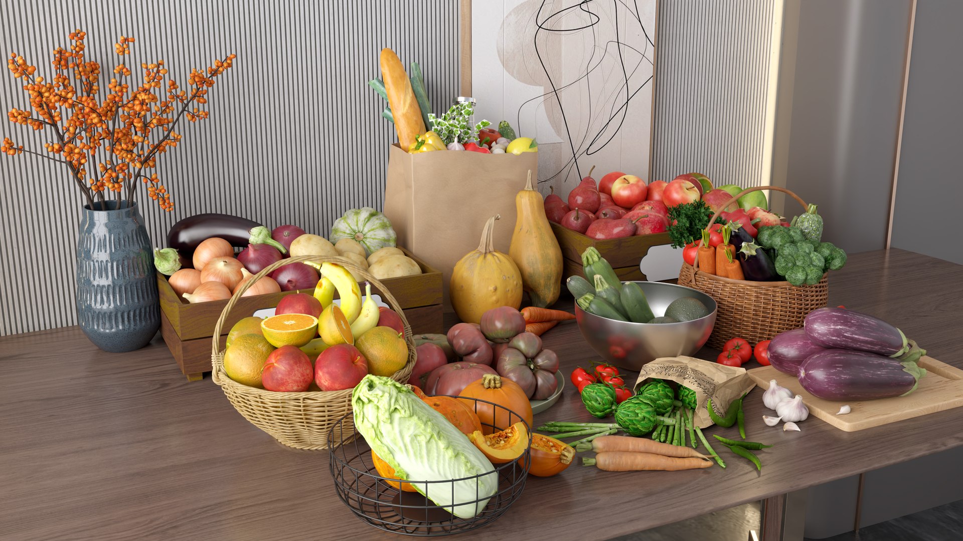 3D Fruits And Vegetables Model - TurboSquid 2111510