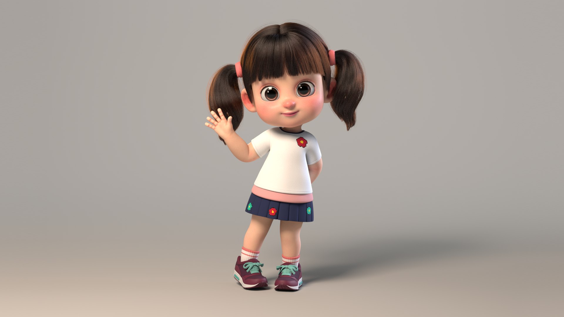 3D Cute cartoon girl sister with binding - TurboSquid 2173839