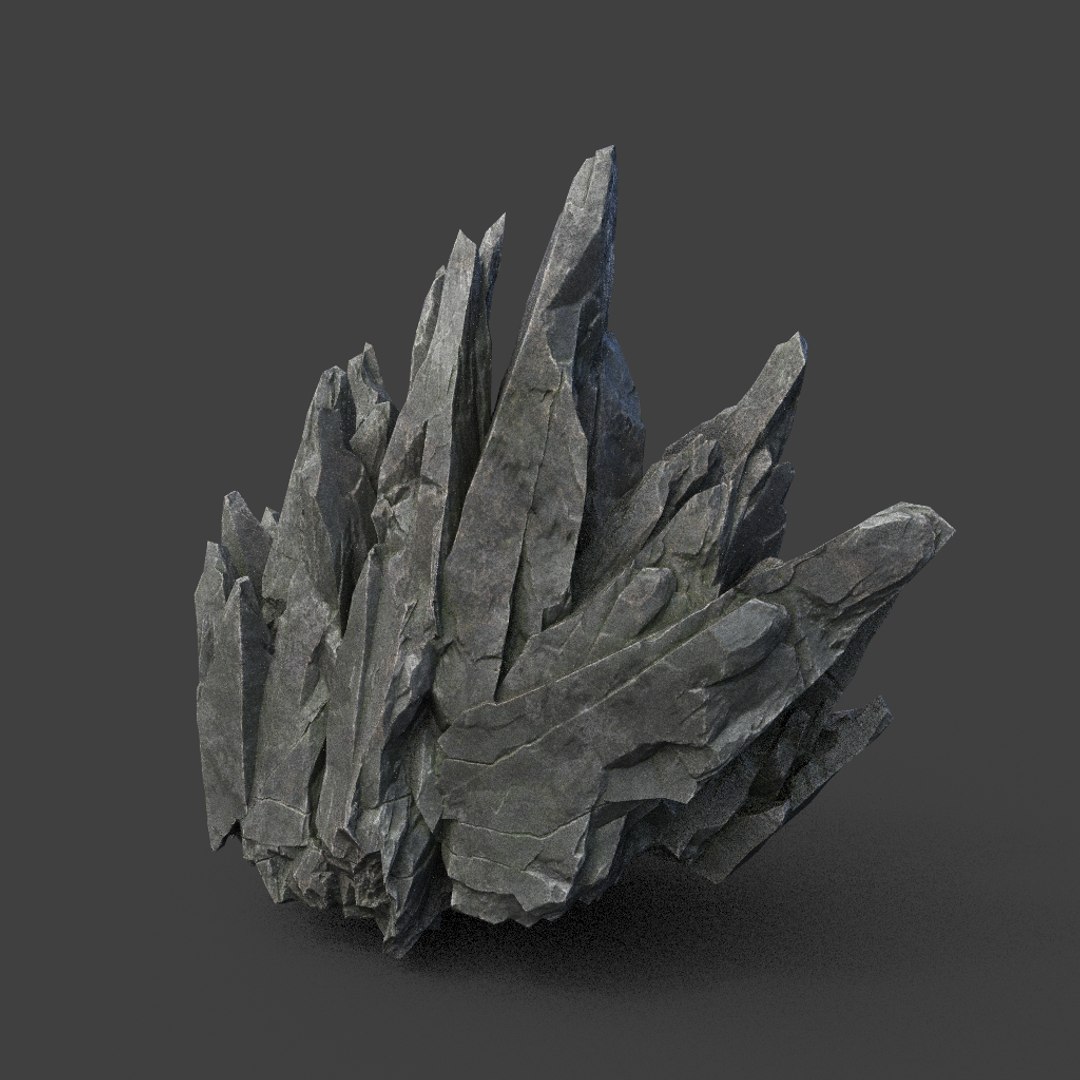 8 Low Poly PBR Spiky Black Rock Model - TurboSquid 2163157
