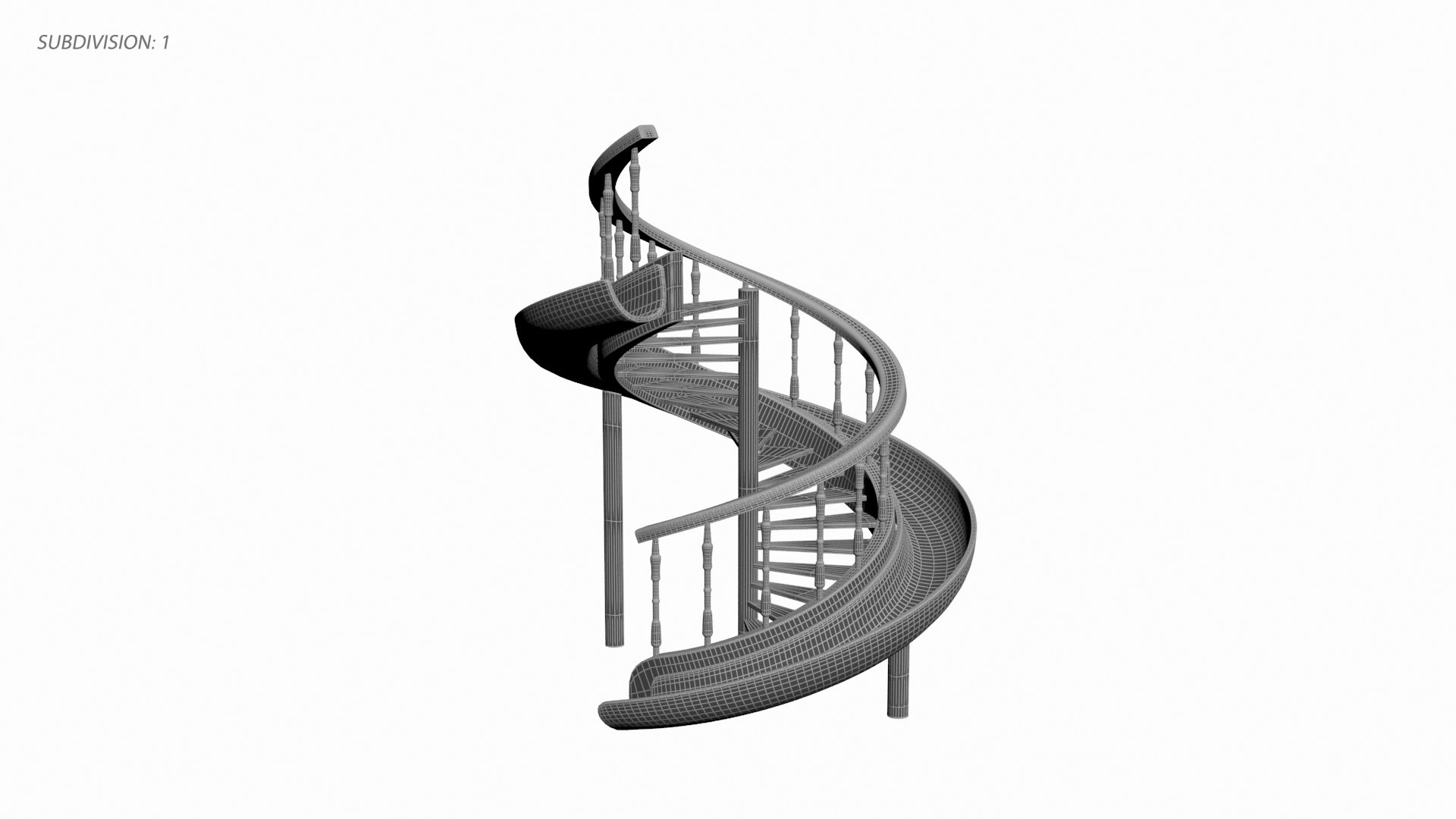 3D Snail Spiral Staircase With Slide - TurboSquid 2266619