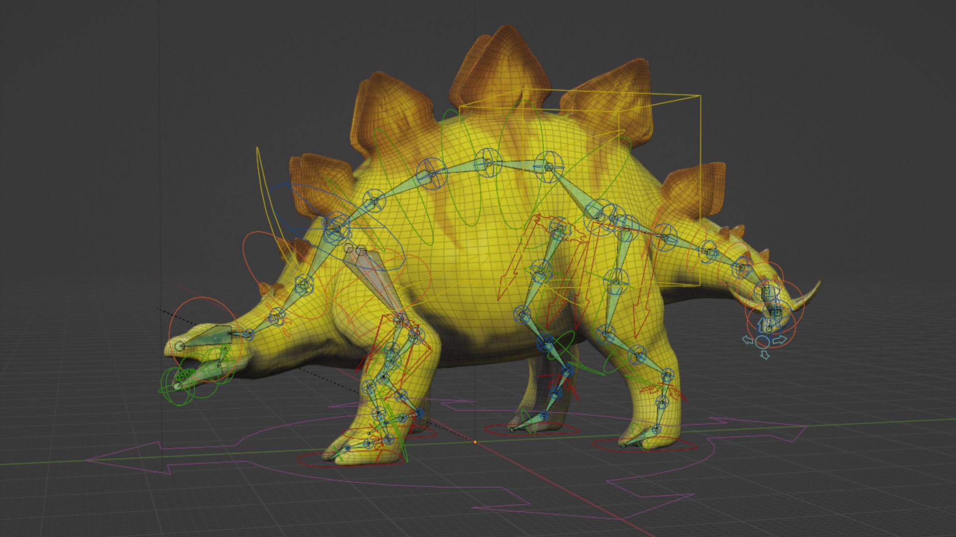 Stegosaurus Dinosaur Rig Blender 3D - TurboSquid 2345374
