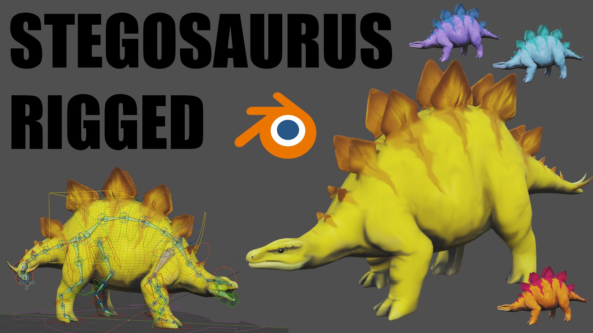 Stegosaurus Dinosaur Rig Blender 3D - TurboSquid 2345374