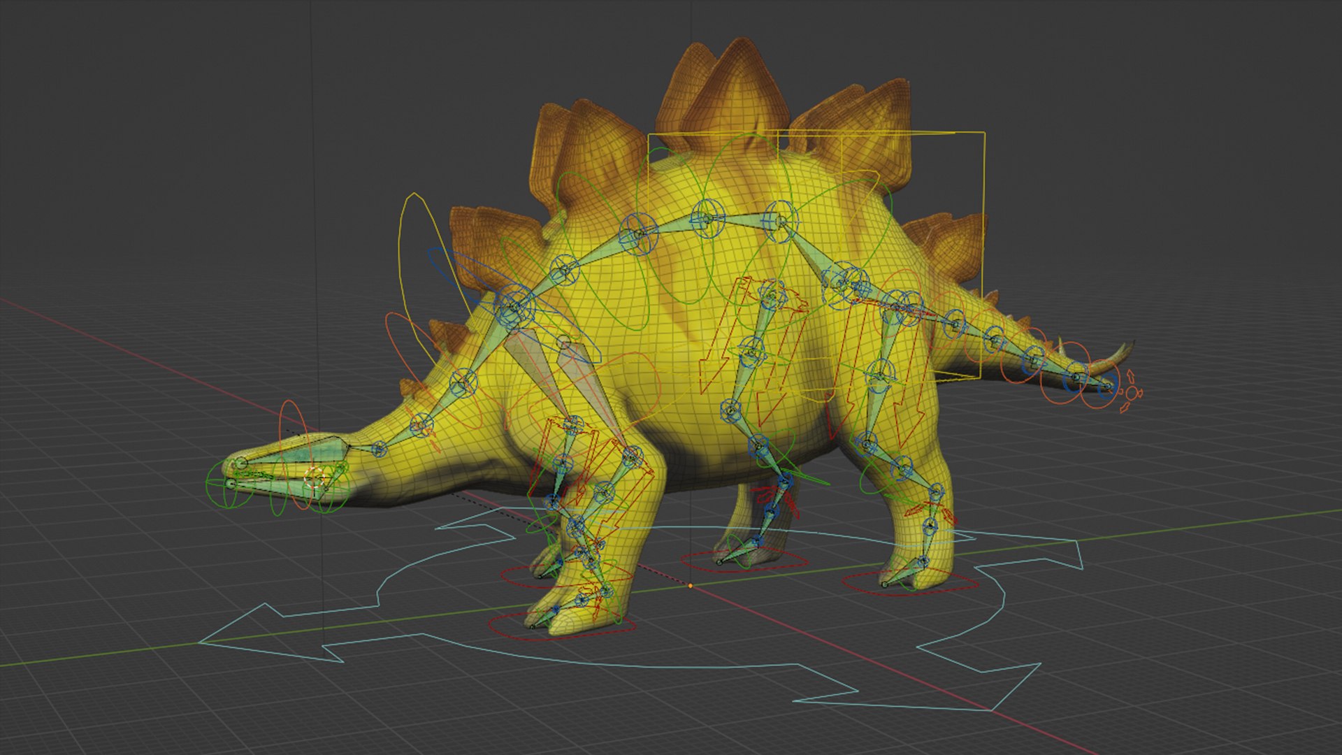Stegosaurus Dinosaur Rig Blender 3D - TurboSquid 2345374