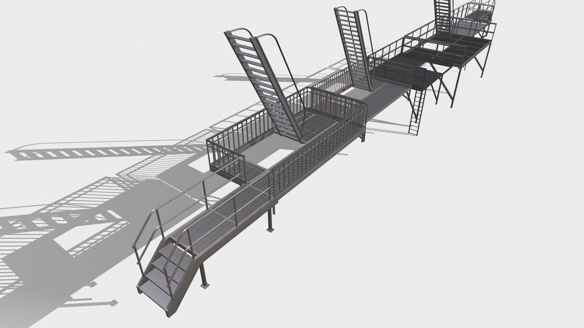 3D Fire Ladders And Platforms Model - TurboSquid 1725506
