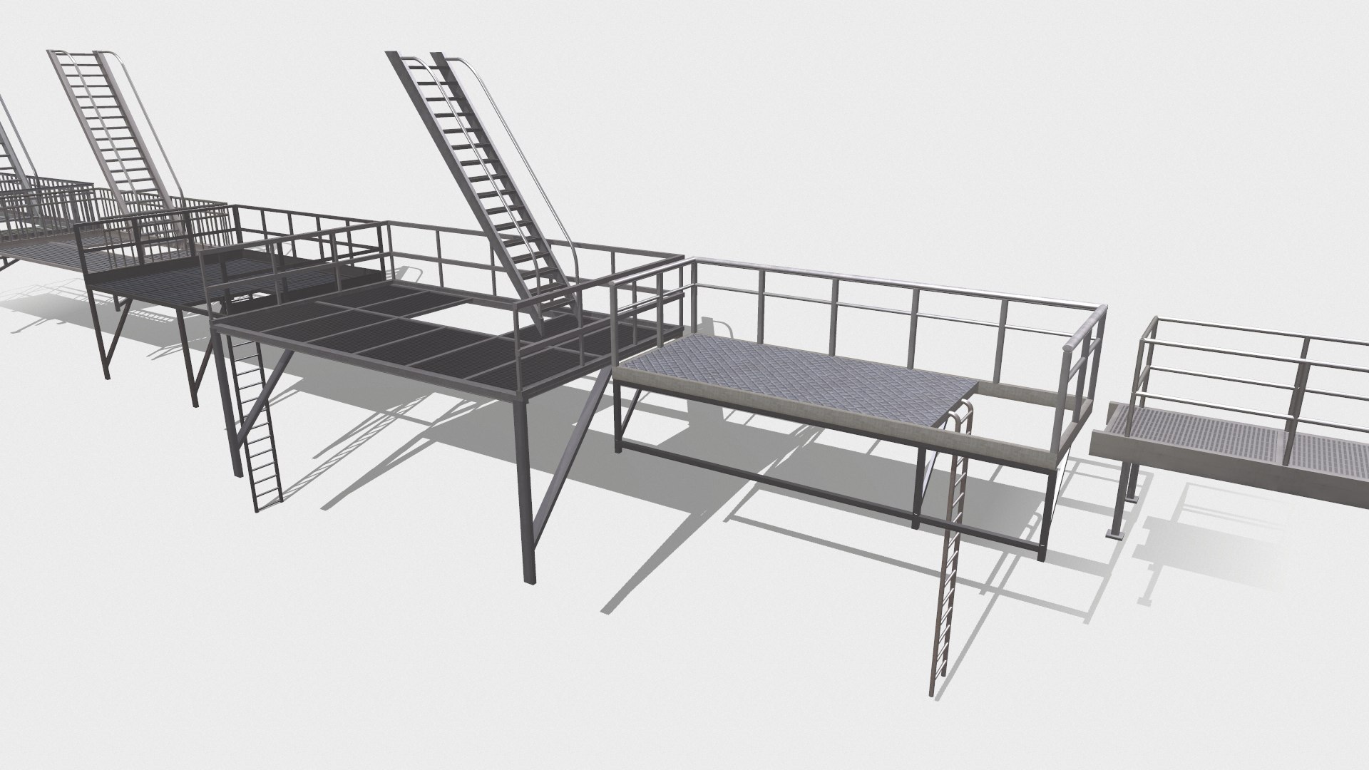3D Fire Ladders And Platforms Model - TurboSquid 1725506