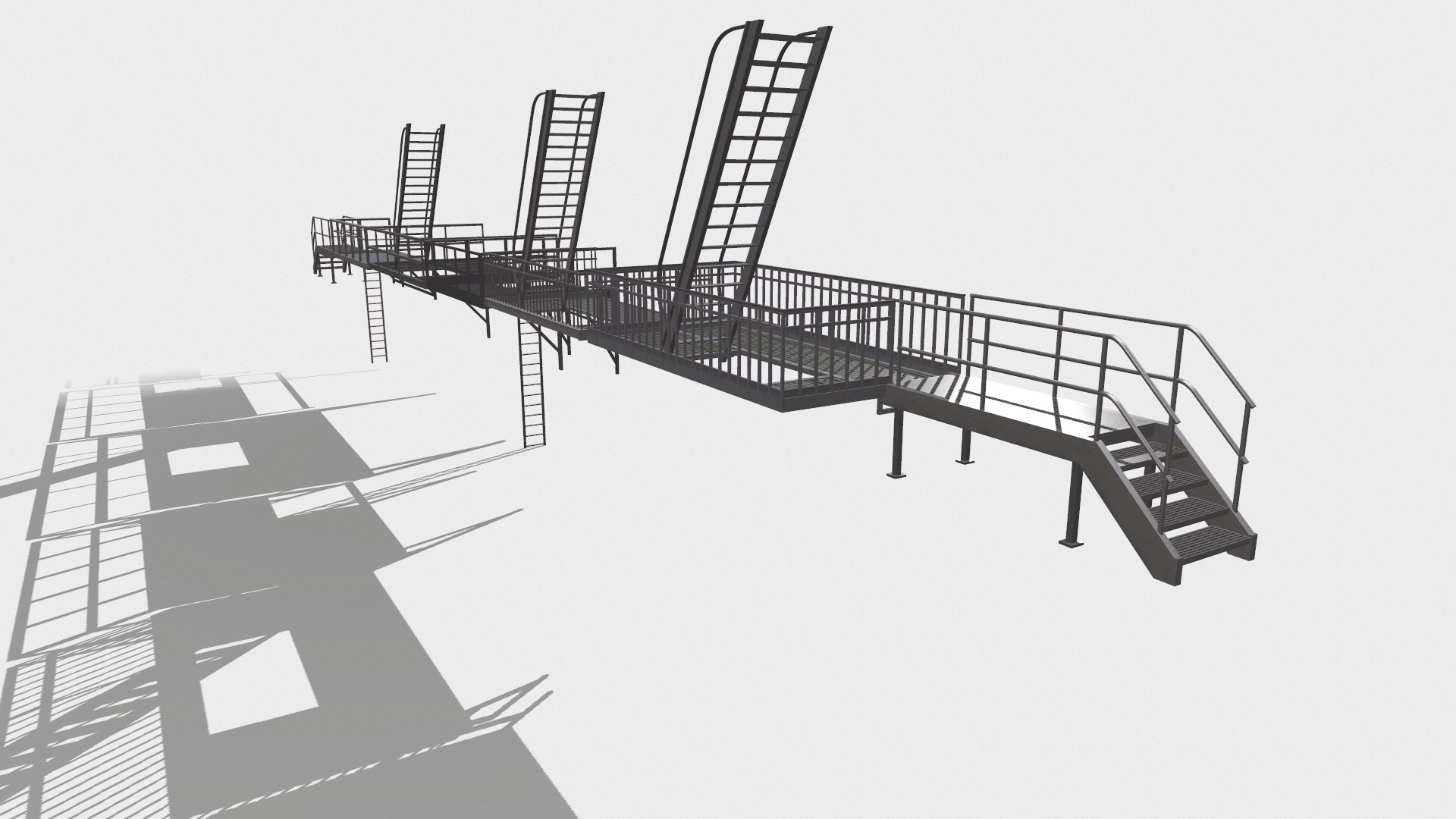 3D Fire Ladders And Platforms Model - TurboSquid 1725506