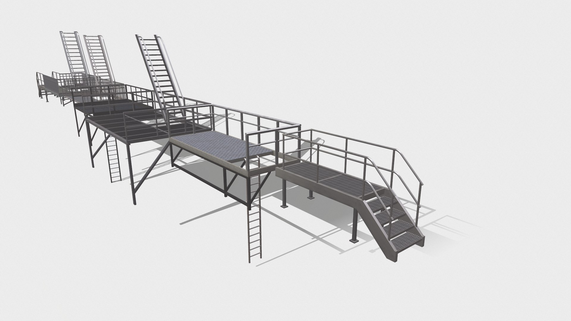3D Fire Ladders And Platforms Model - TurboSquid 1725506