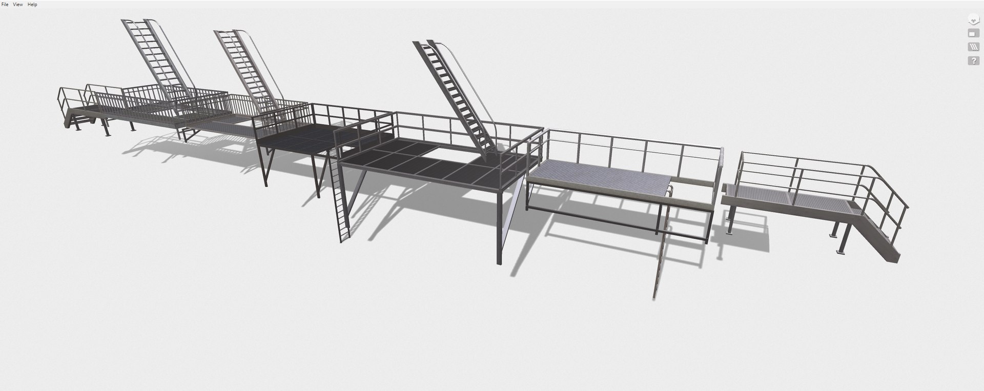 3D Fire Ladders And Platforms Model - TurboSquid 1725506