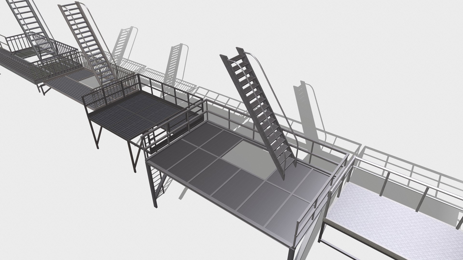 3D Fire Ladders And Platforms Model - TurboSquid 1725506