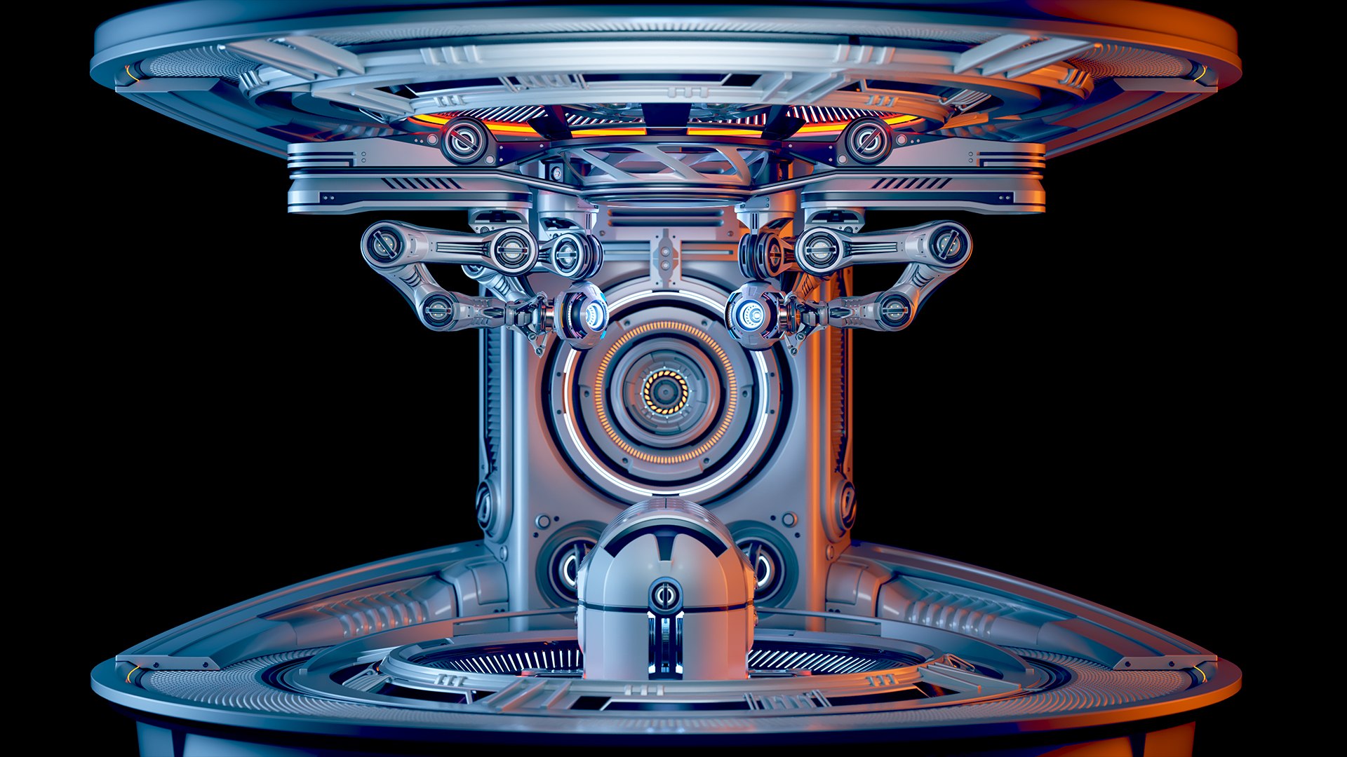 3D Sci - Fi Circular Construction Pod - Rigged Model - TurboSquid 2241002