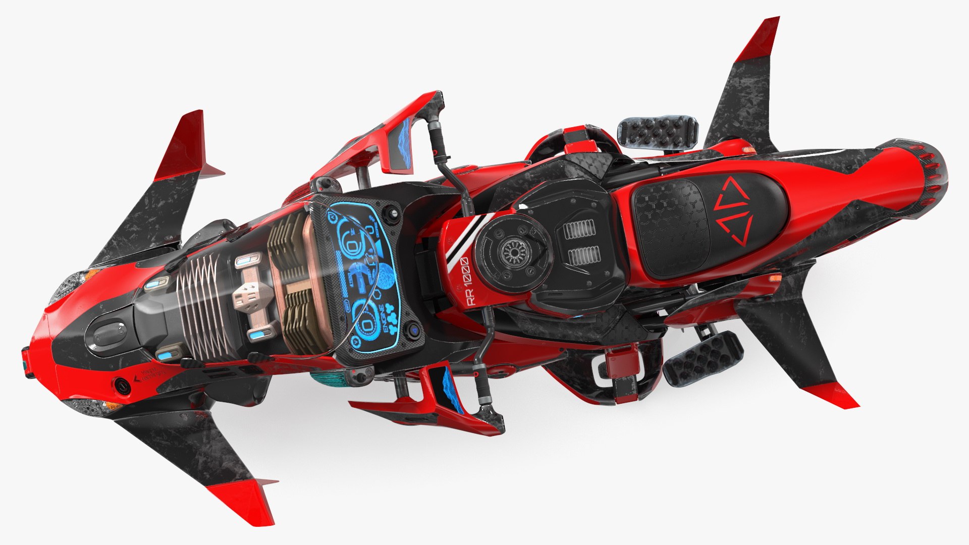 Scifi Fly Motorcycle Red Rigged 3D Model - TurboSquid 1892989