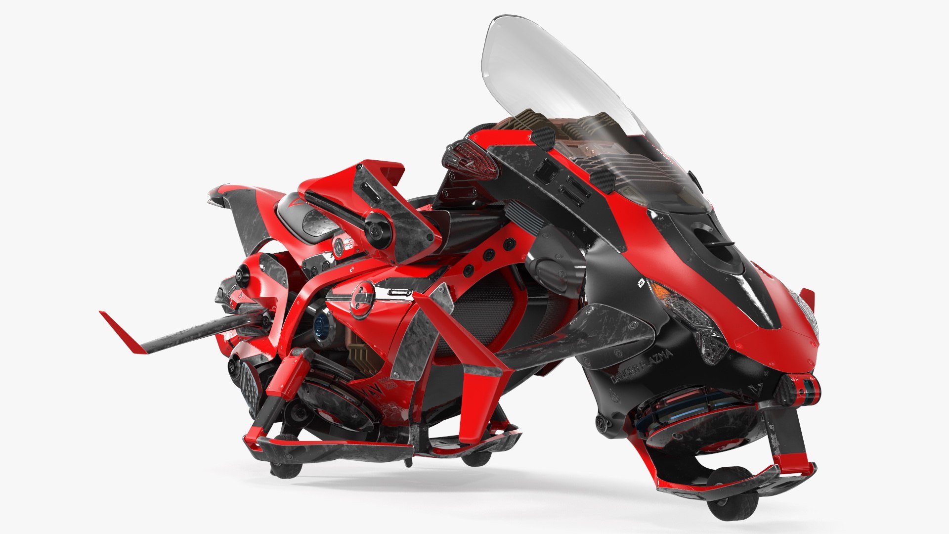 Scifi Fly Motorcycle Red Rigged 3D model - TurboSquid 1892989