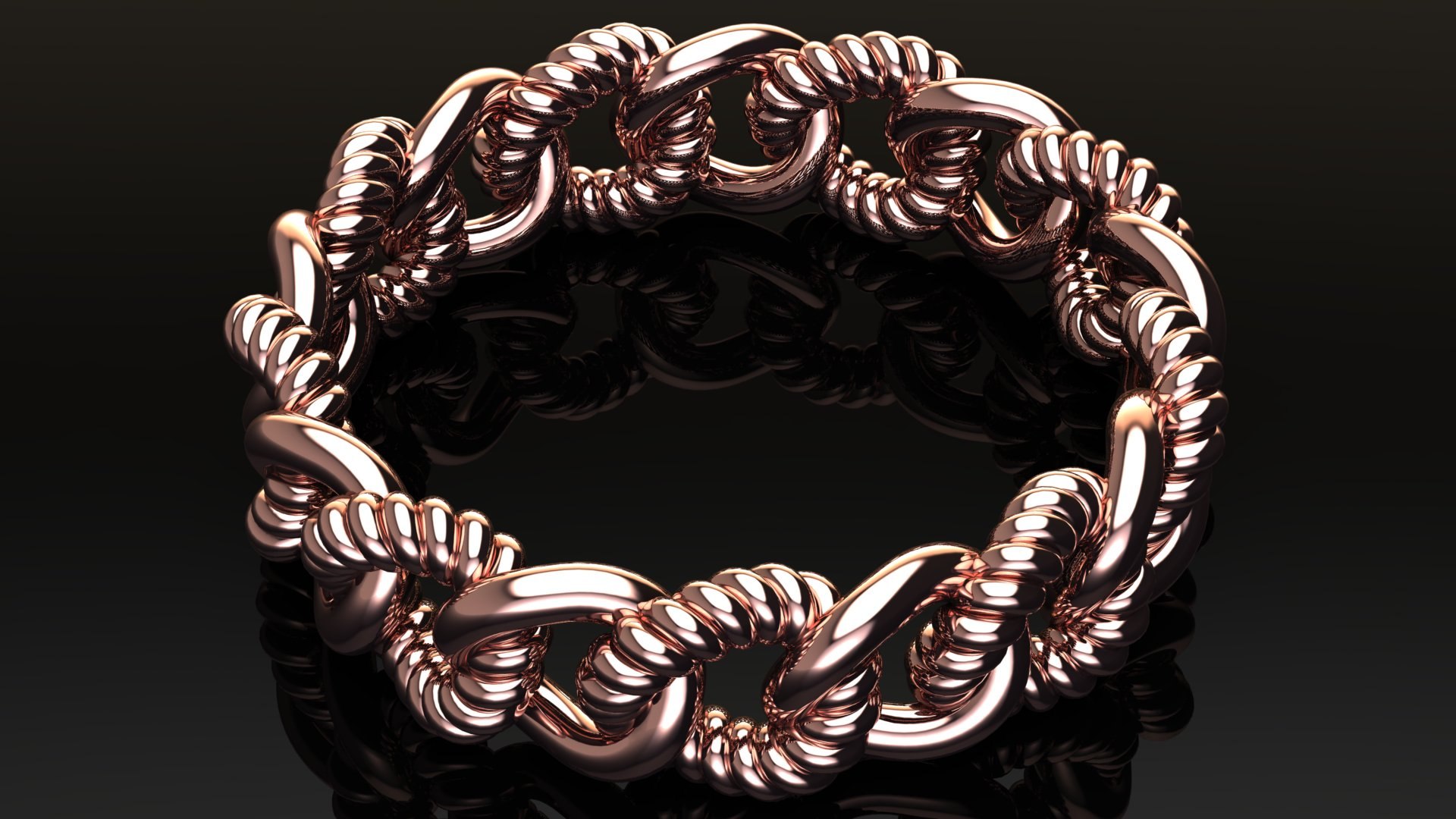 3D cable chain gold ring - TurboSquid 1568317