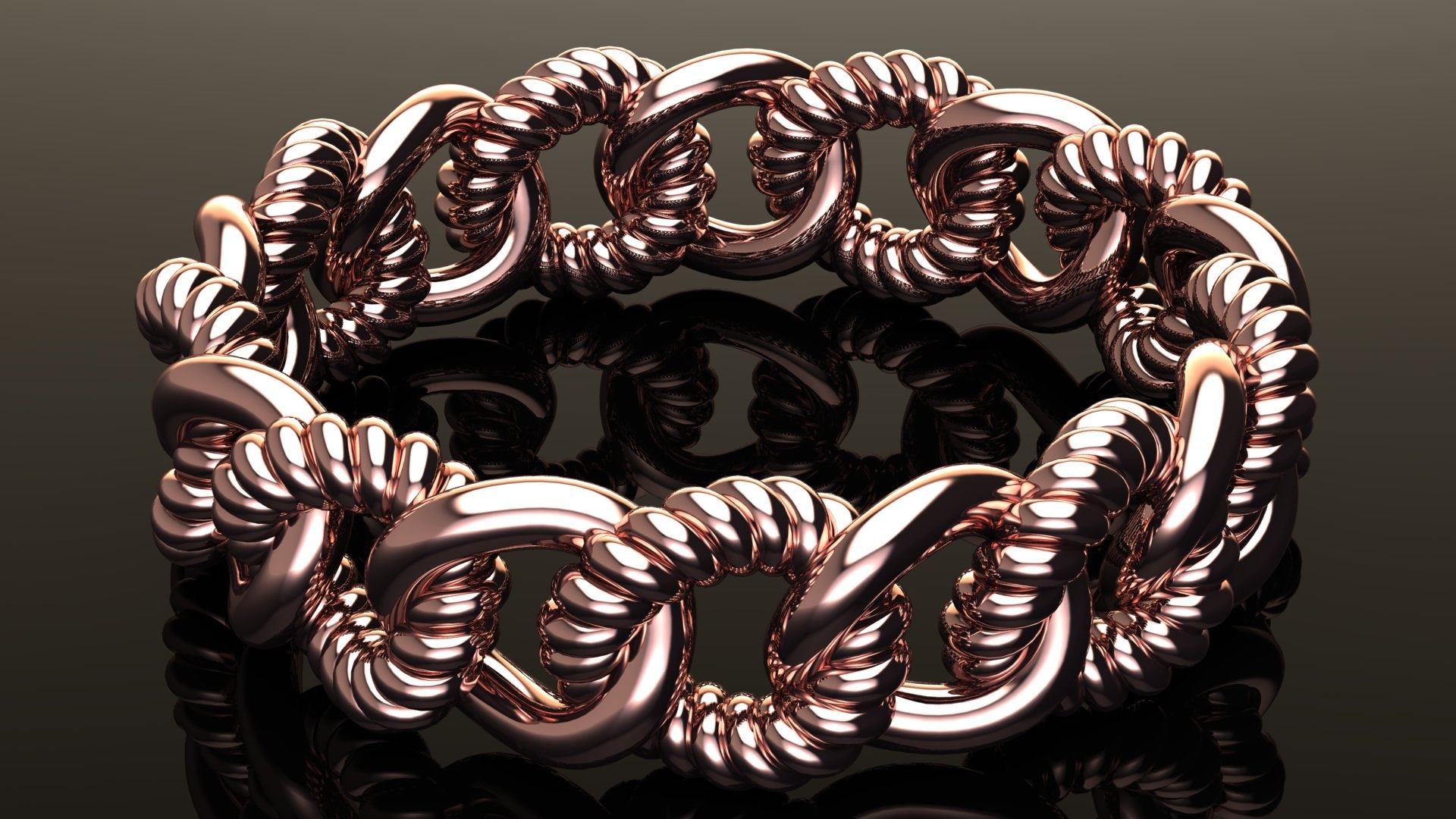 3D cable chain gold ring - TurboSquid 1568317