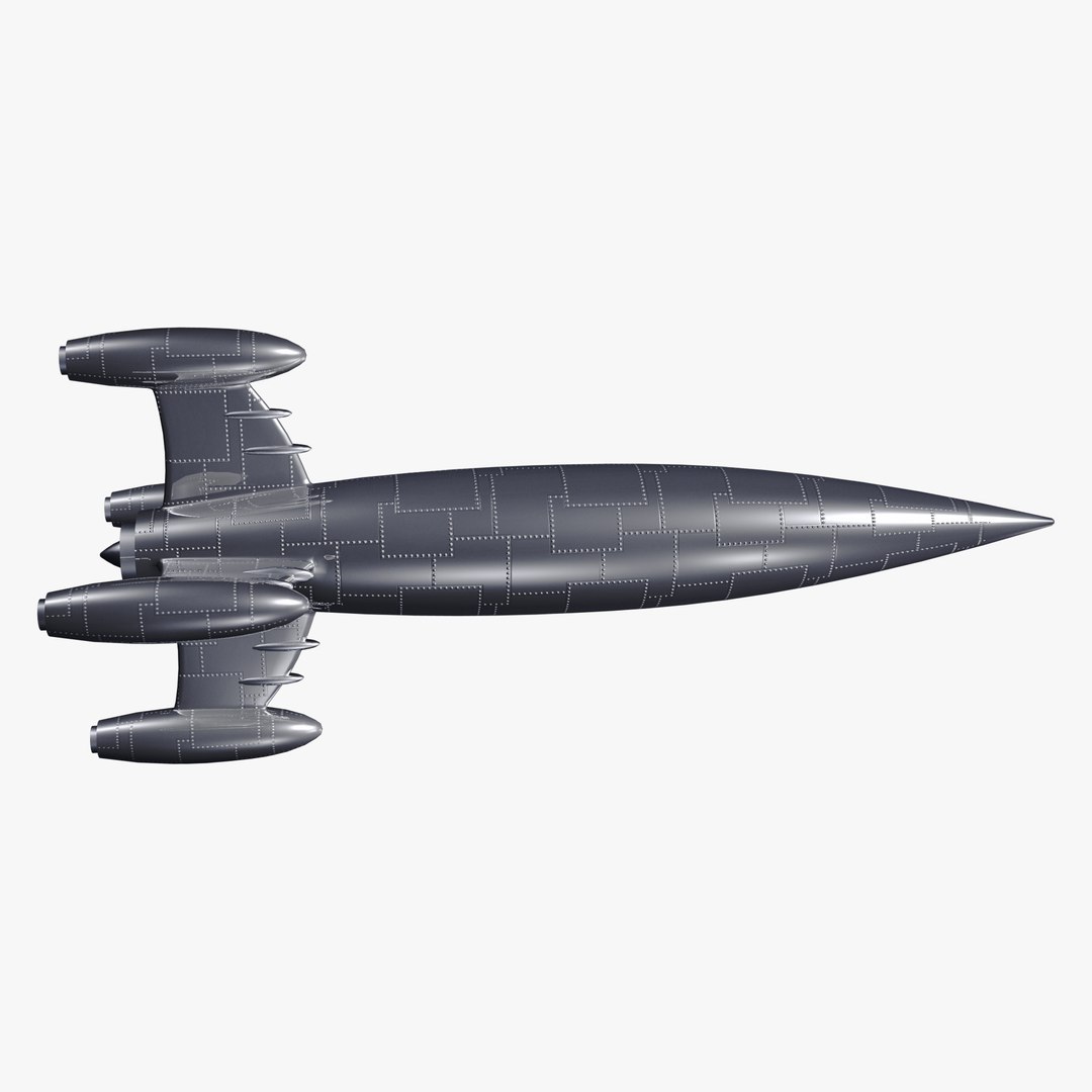Classic Silver Rocket Ship 3d Max