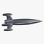 Classic Silver Rocket Ship 3d Max