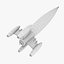Classic Silver Rocket Ship 3d Max