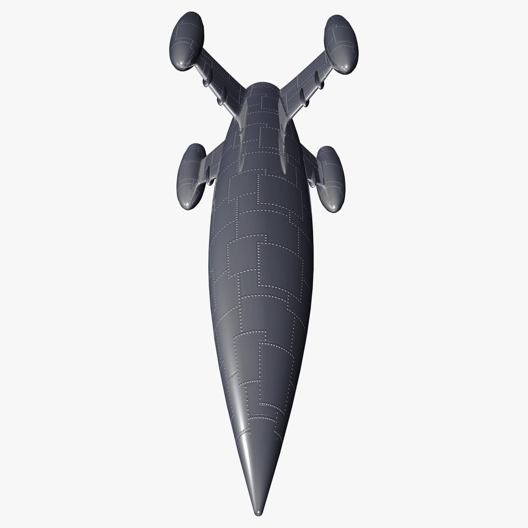 Classic Silver Rocket Ship 3d Max