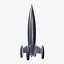 Classic Silver Rocket Ship 3d Max