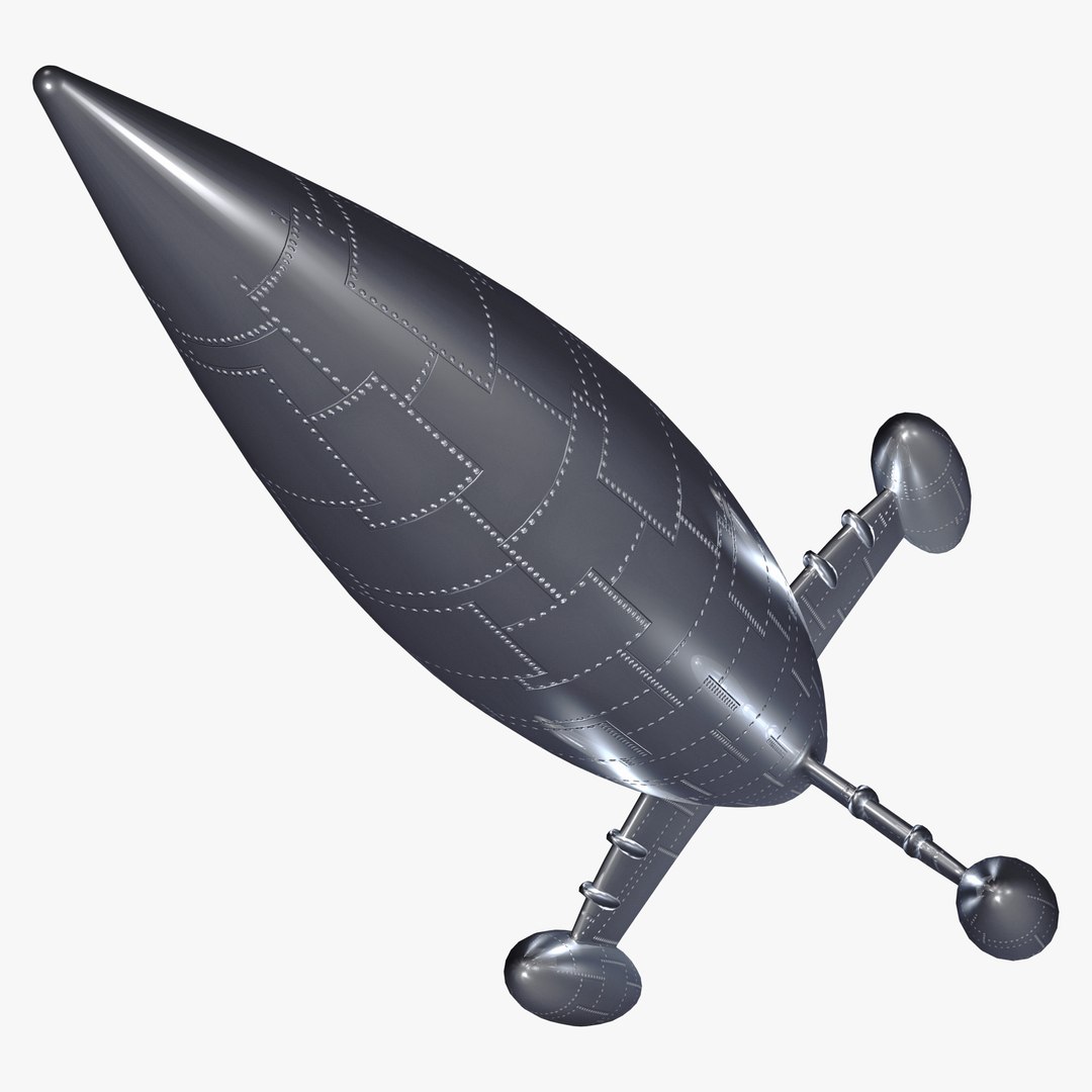 Classic Silver Rocket Ship 3d Max