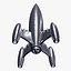 Classic Silver Rocket Ship 3d Max