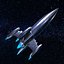 Classic Silver Rocket Ship 3d Max