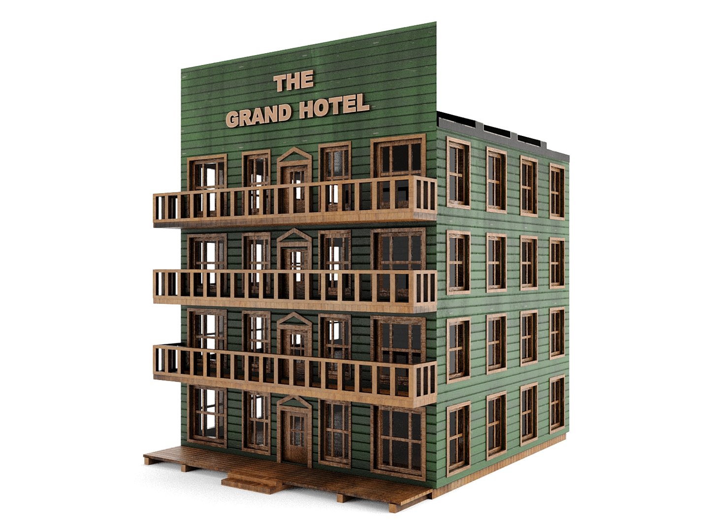 Hotel - Old Wood 3D - TurboSquid 1592404