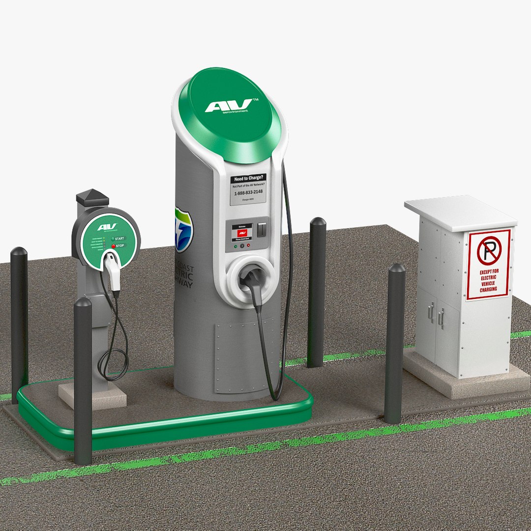 3d model electric car charging station