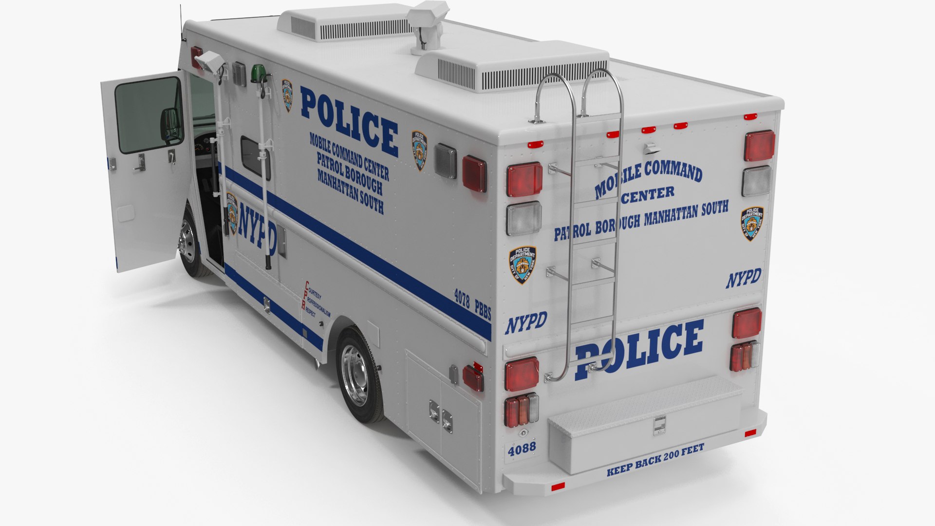 3D NYPD Mobile Command Center Rigged for Cinema 4D - TurboSquid 2090429