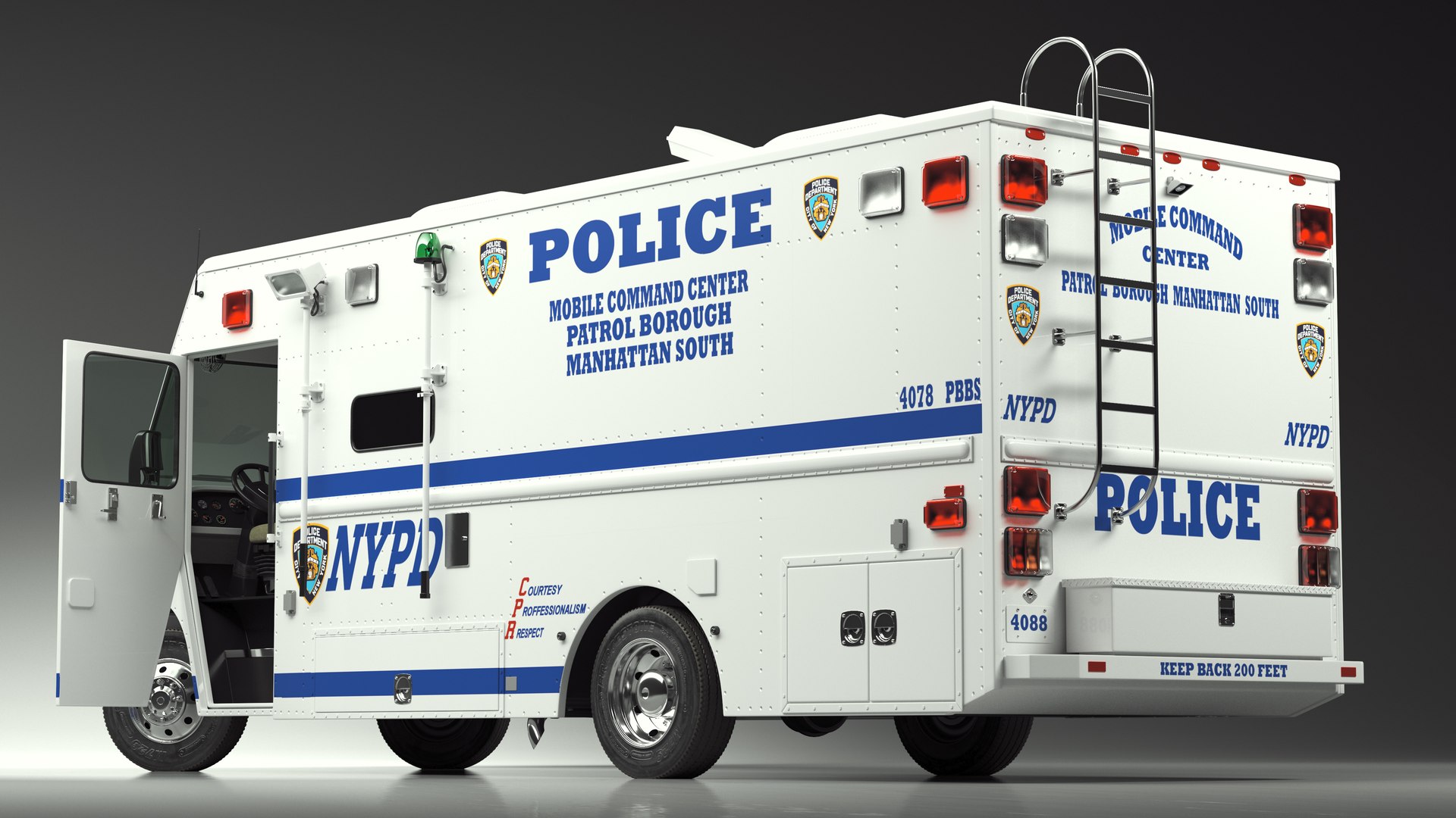 3D NYPD Mobile Command Center Rigged for Cinema 4D - TurboSquid 2090429