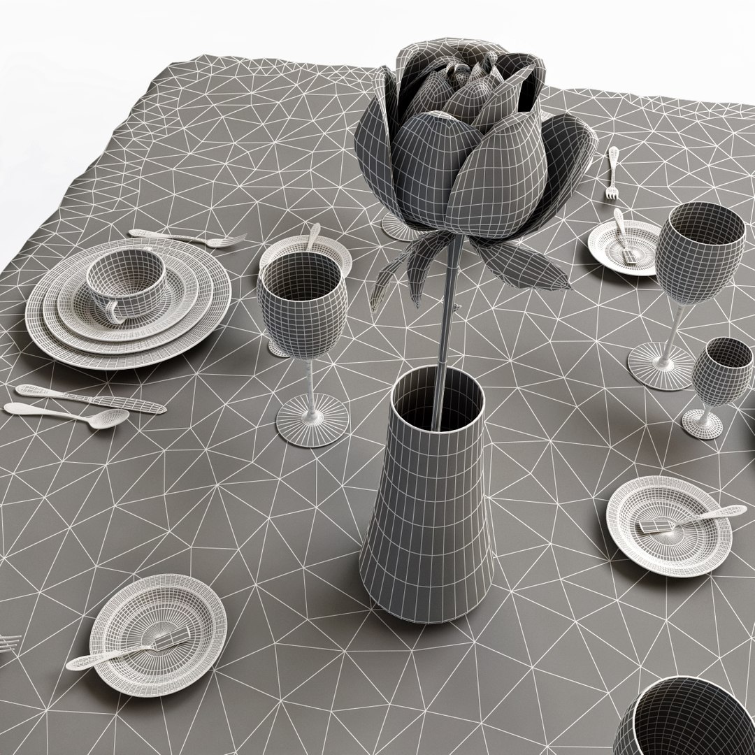 3d model restaurant table v1