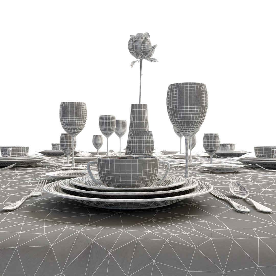3d model restaurant table v1