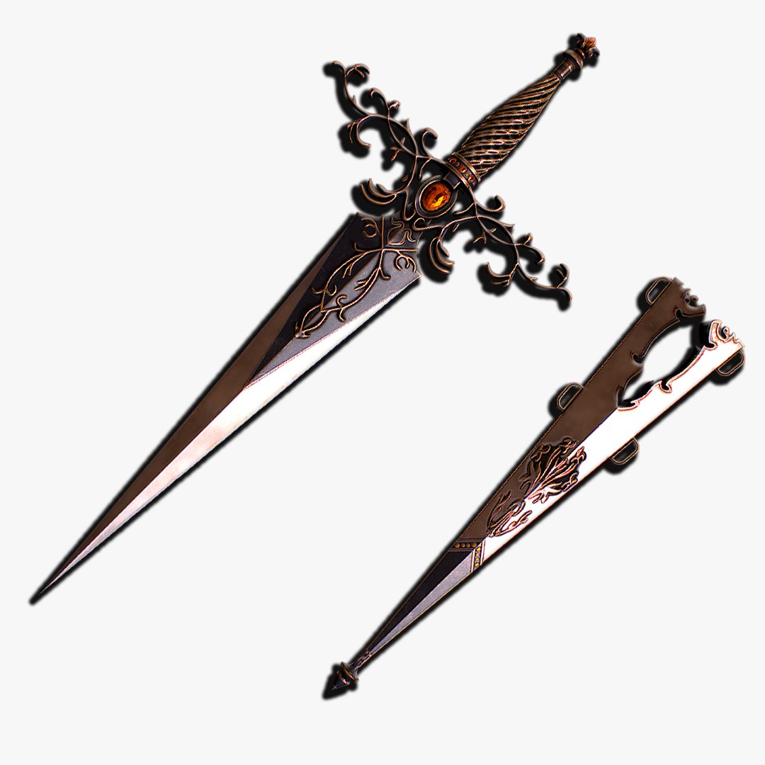 Fantasy sword 27 with scabbard 3D model - TurboSquid 2156496