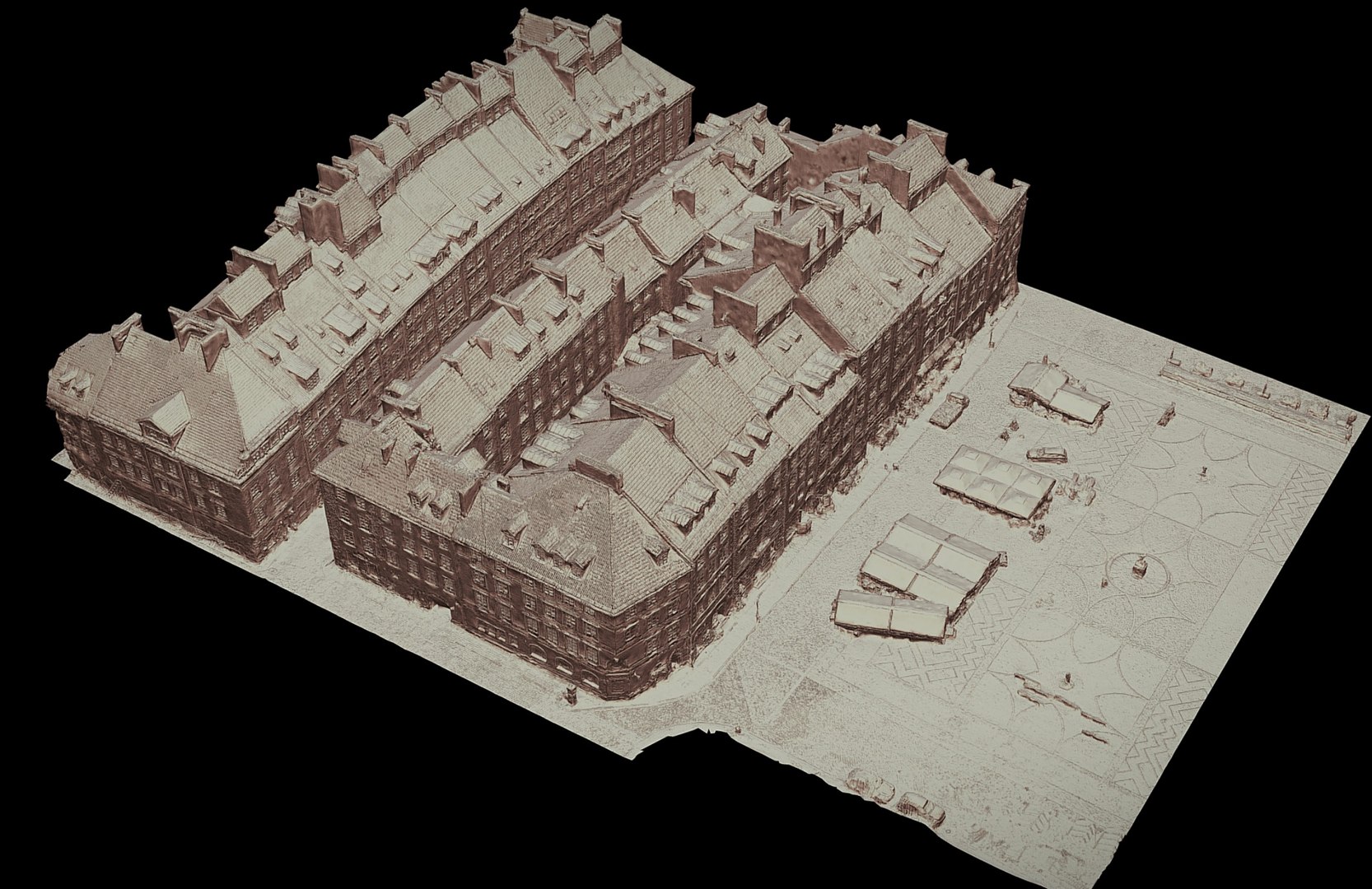 3D City Sector Old Town Marketplace Drone Air Scan Model - TurboSquid ...
