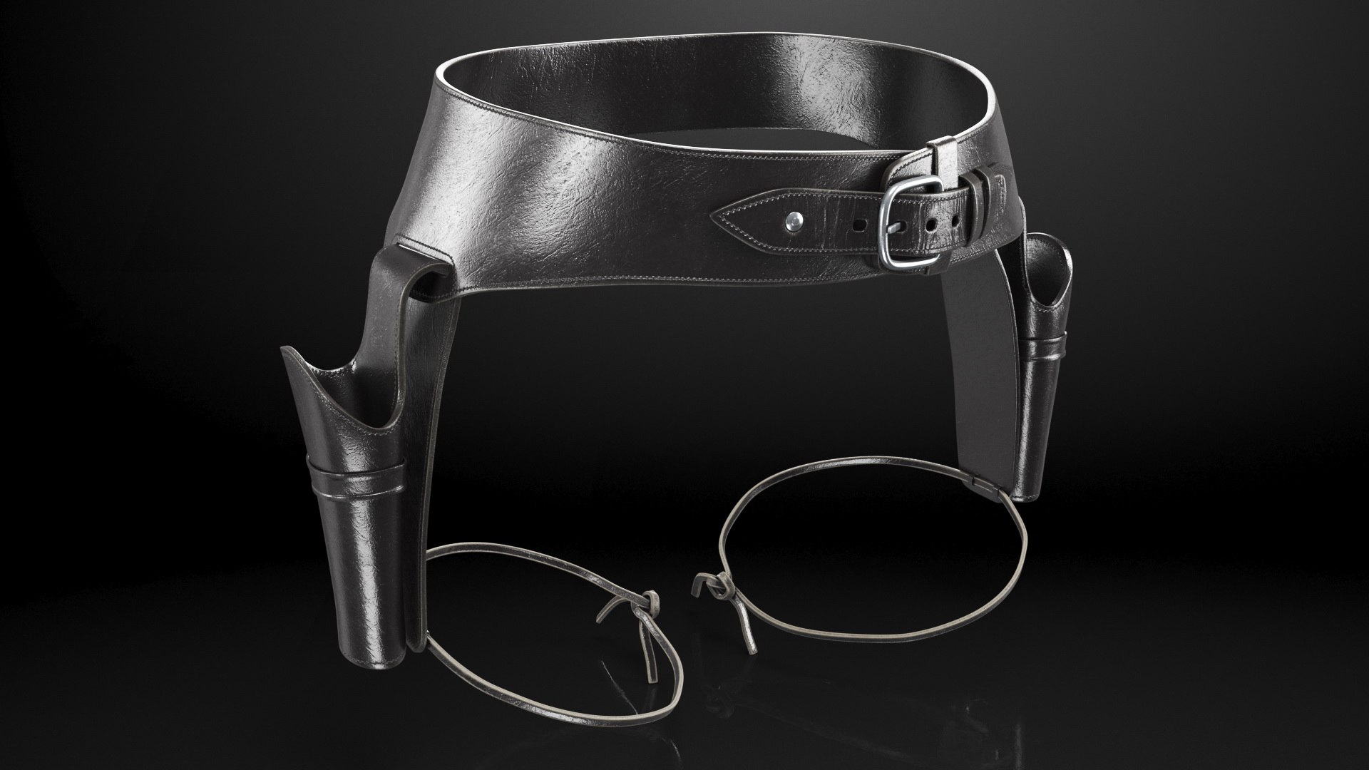 Double Gun Belt Black 3D Model - TurboSquid 1749784