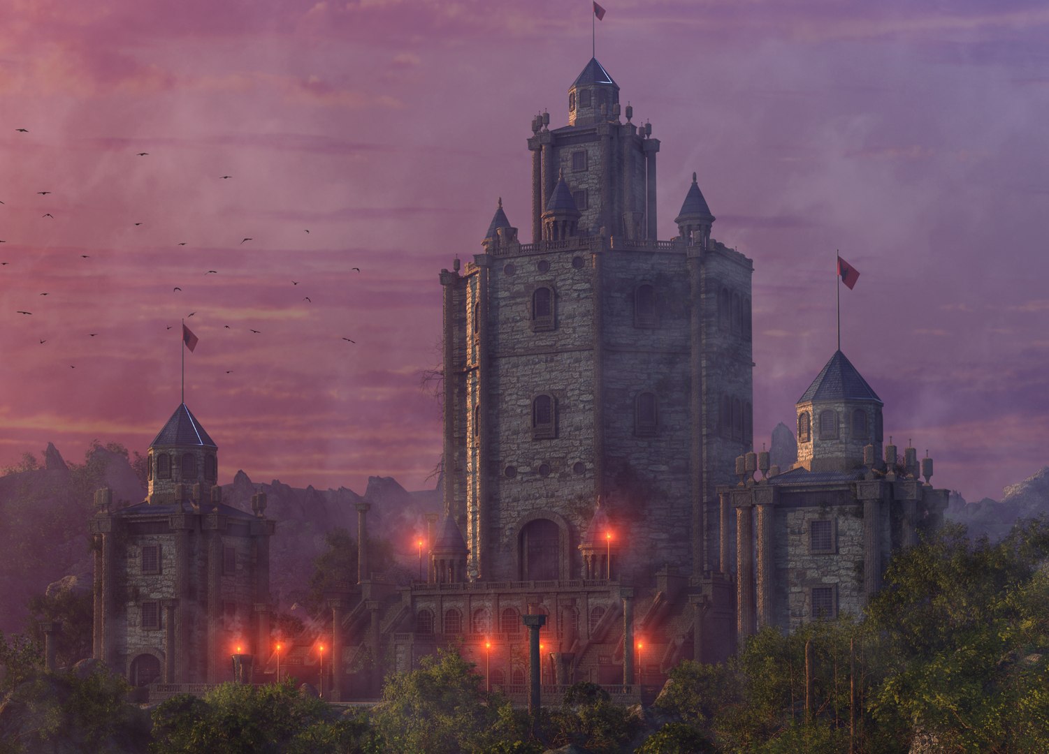 Fantasy Tower Castle Environment 3D - TurboSquid 2070019