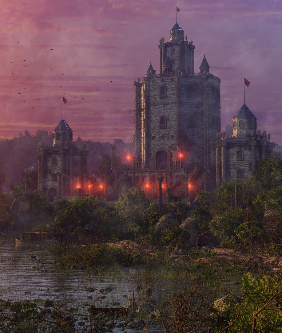 Fantasy Tower Castle Environment 3D - TurboSquid 2070019