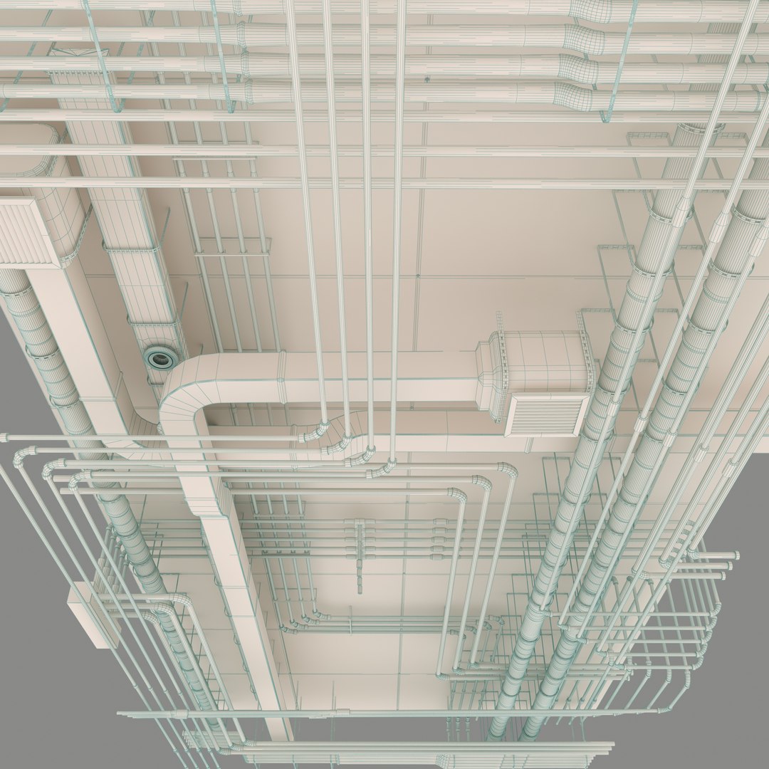 Pipes industrial ceiling 3D model - TurboSquid 1724076