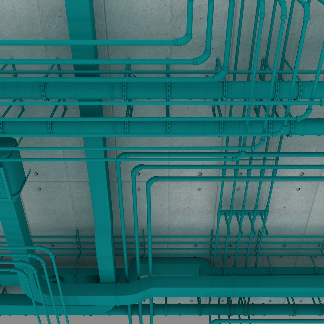 Pipes industrial ceiling 3D model - TurboSquid 1724076