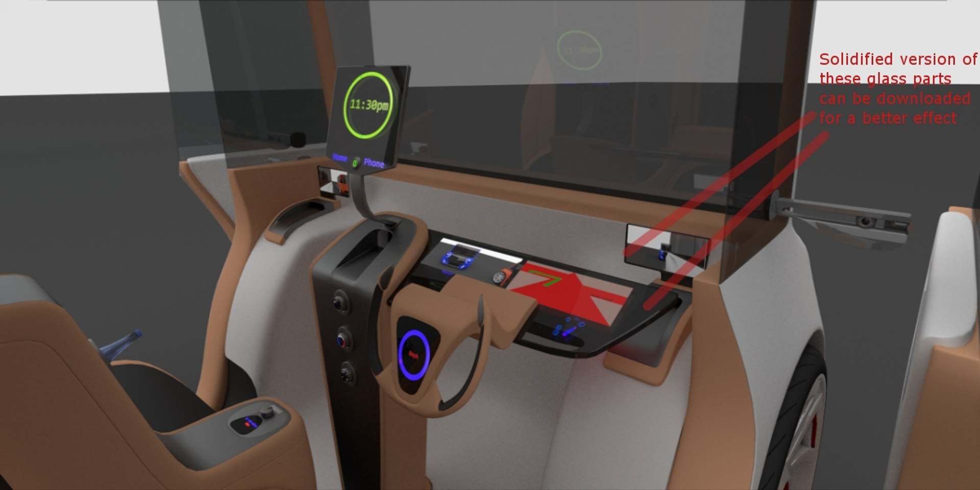 3d Model Of Electric Car Interior