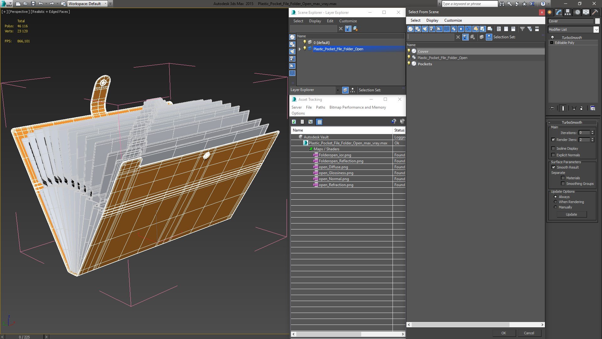 3D Plastic Pocket File Folder Open model - TurboSquid 1805437