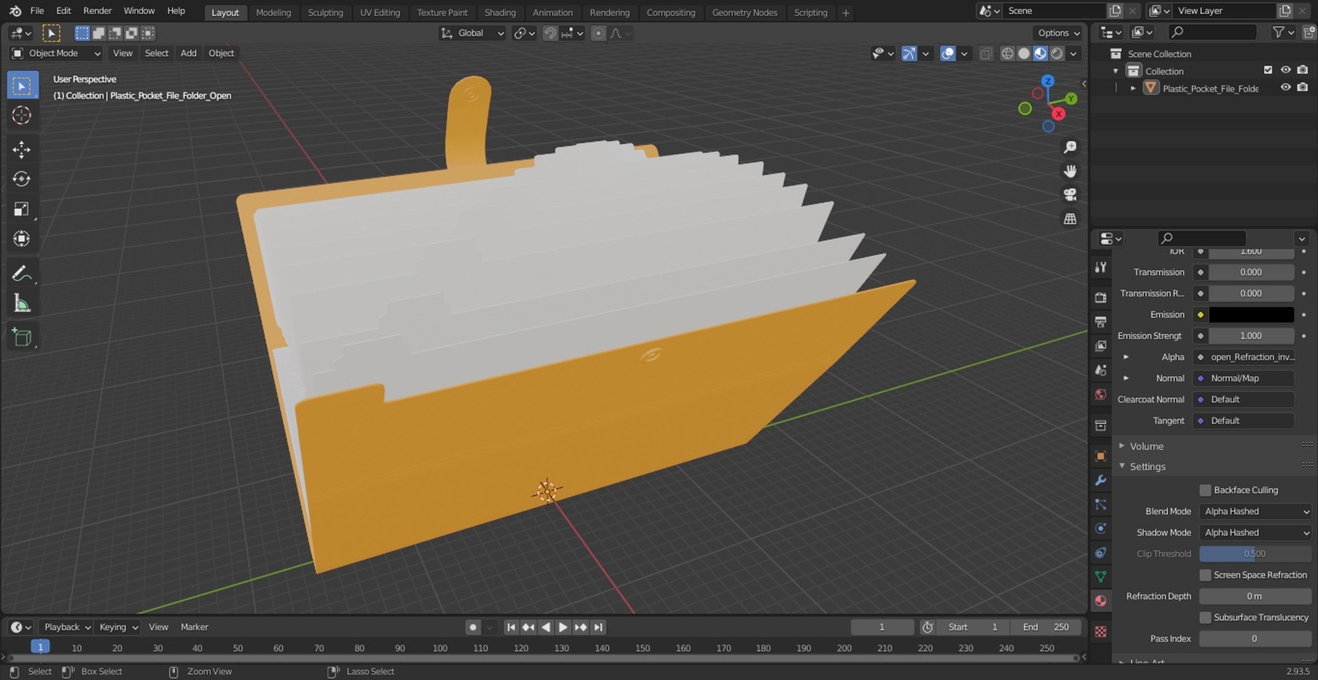 3D Plastic Pocket File Folder Open model - TurboSquid 1805437