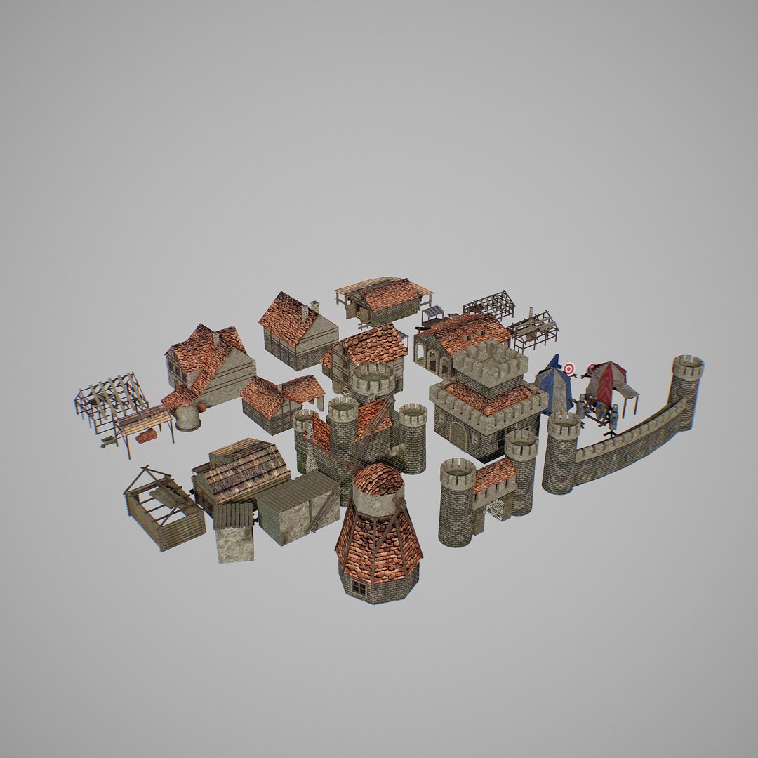 3D Medieval Village Buildings Model - TurboSquid 1262262