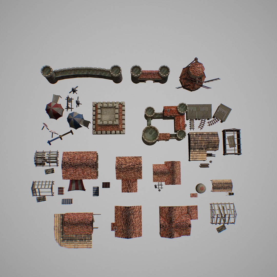 3D Medieval Village Buildings Model - TurboSquid 1262262