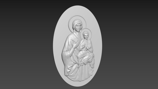 modelo 3d Virgen María con Jesús Bajorrelieve - TurboSquid 2189079