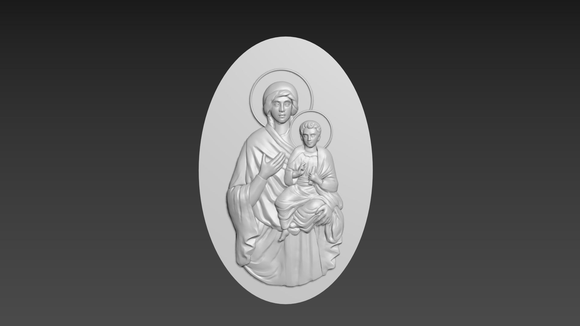 Virgin Mary With Jesus Bas Relief 3D Model - TurboSquid 2189079