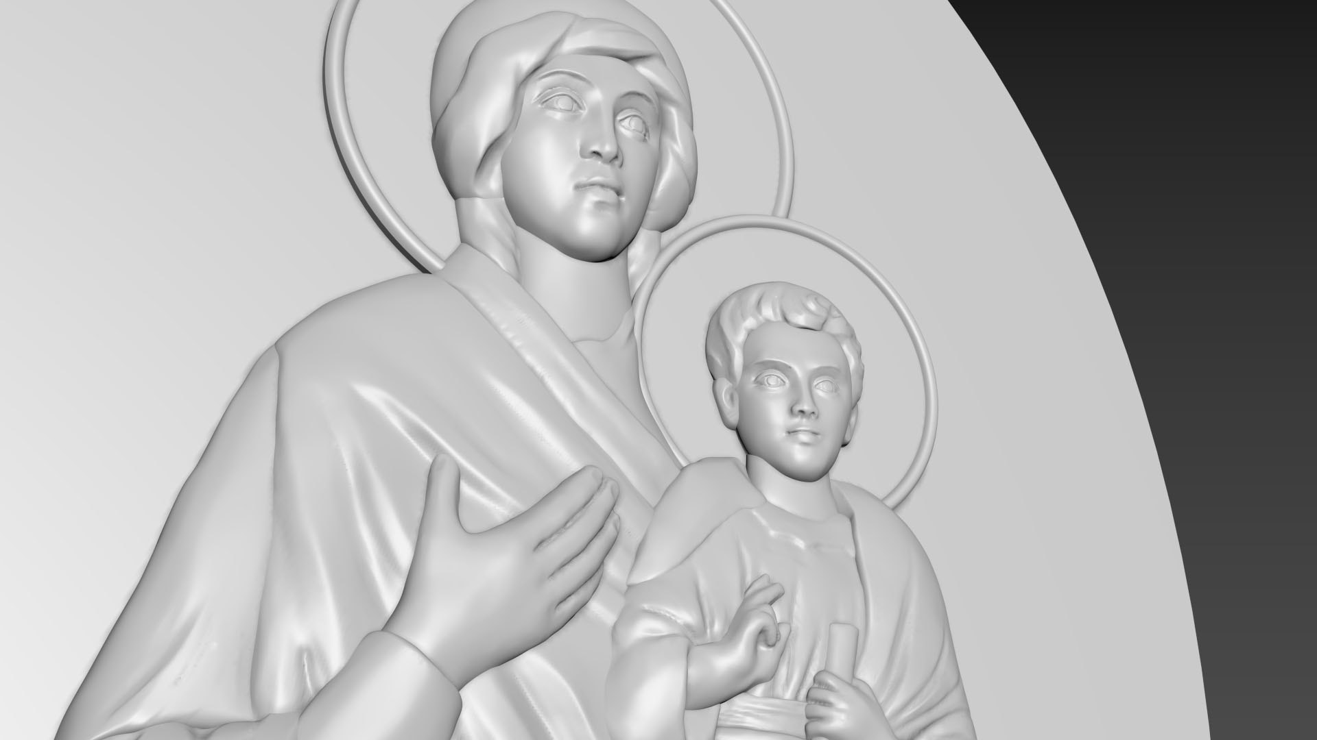 Virgin Mary With Jesus Bas Relief 3D Model - TurboSquid 2189079